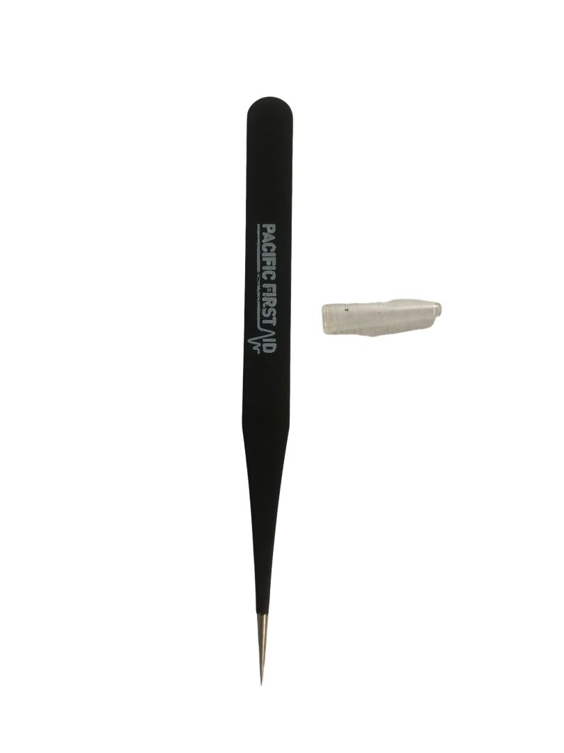 Black Splinter Forceps – Fine Point, 12.5cm Stainless Steel – Pacific ...