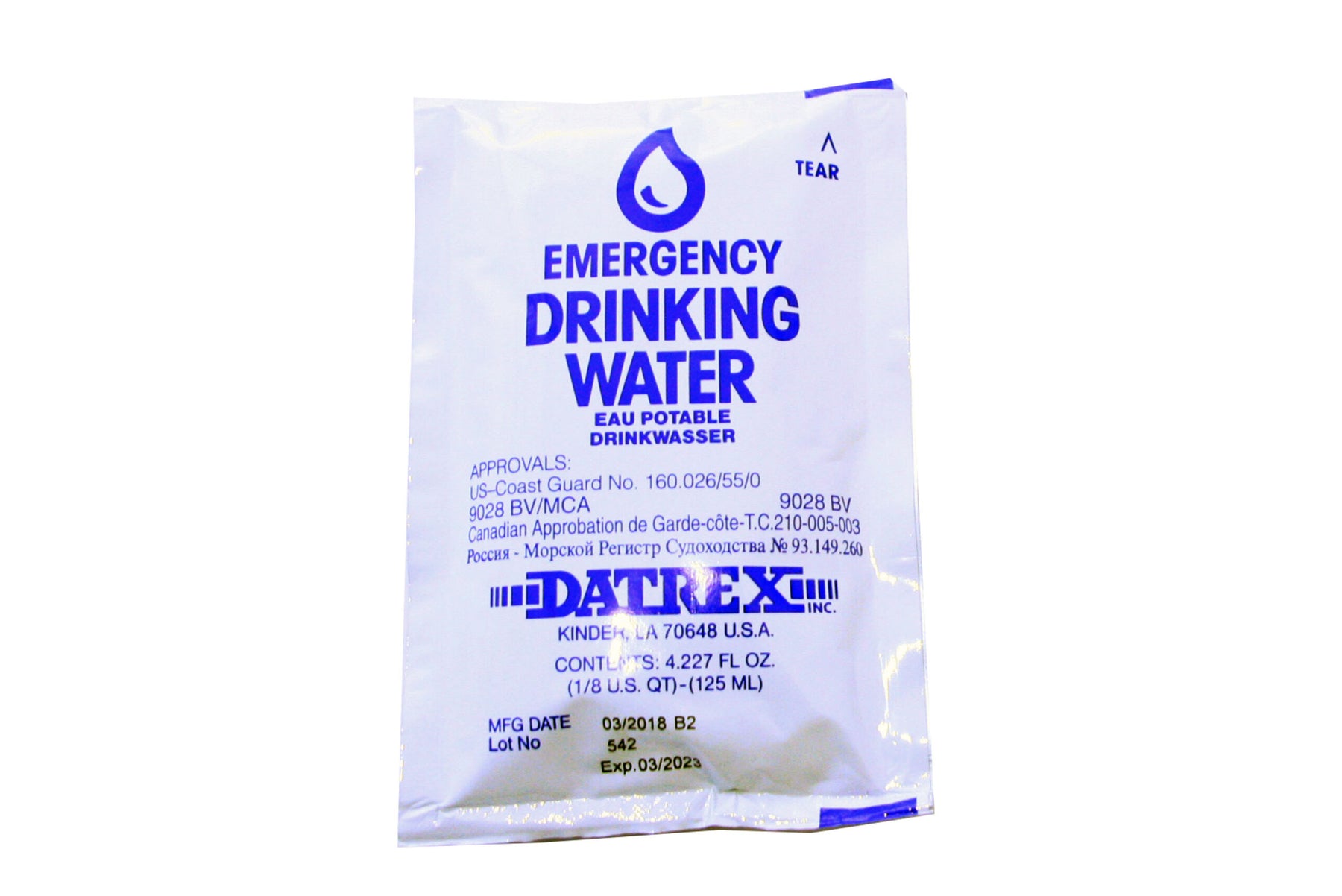 Emergency Purified Drinking Water Datrex – Pacific First Aid
